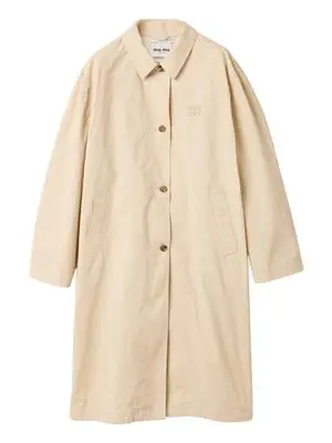 Miu Miu Panama Cotton Trench Coat - Grey | Editorialist
